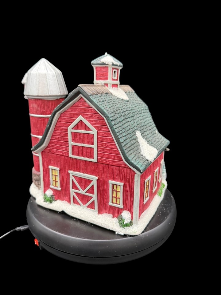 St. Nicholas Square Tree Farm Barn Illuminated Hand Painted Christmas ...