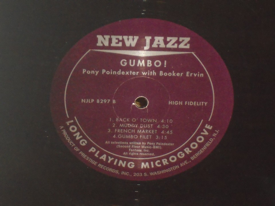 Pony Poindexter Gumbo New Jazz 8297 Booker Ervin Gildo Mahones George ...