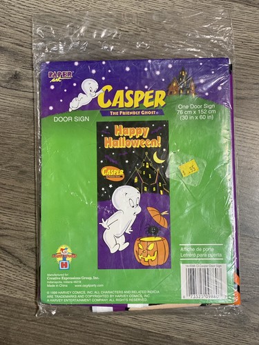 Vintage 1999 Casper The Friendly Ghost Halloween Decor Door Sign | eBay