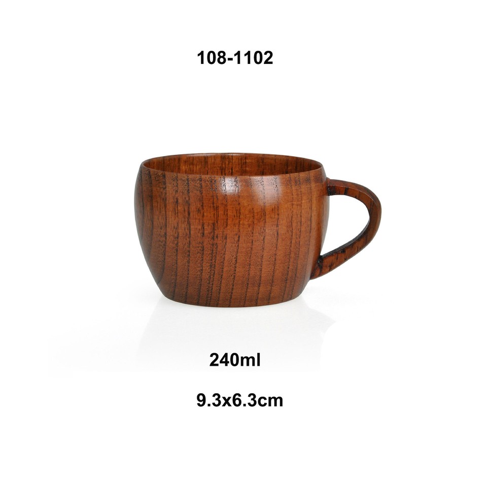 Wooden Handcraft Cup Milk Drinking Mug Wood Coffee Tea Beer Juice Milk ...