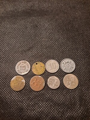 EIGHT VARIOUS SMALL TOKENS! e8711UXX | eBay