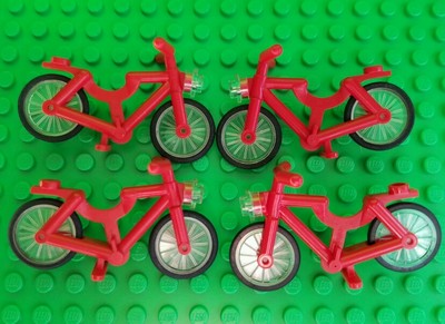 LEGO® Minifigure Bicycle red bike Accessories LOT x4 City town with ...