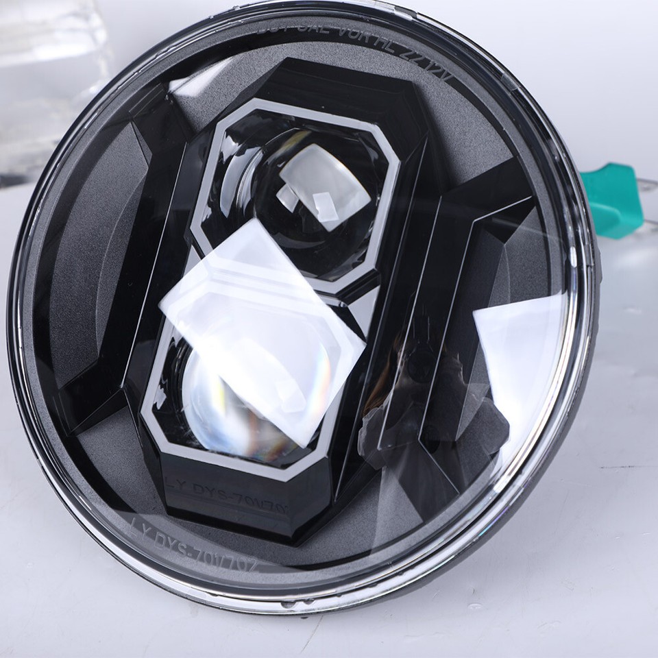 Newest Pair 7" Round LED Headlights Hi/Lo Beam H4 For Jeep Wrangler JK ...