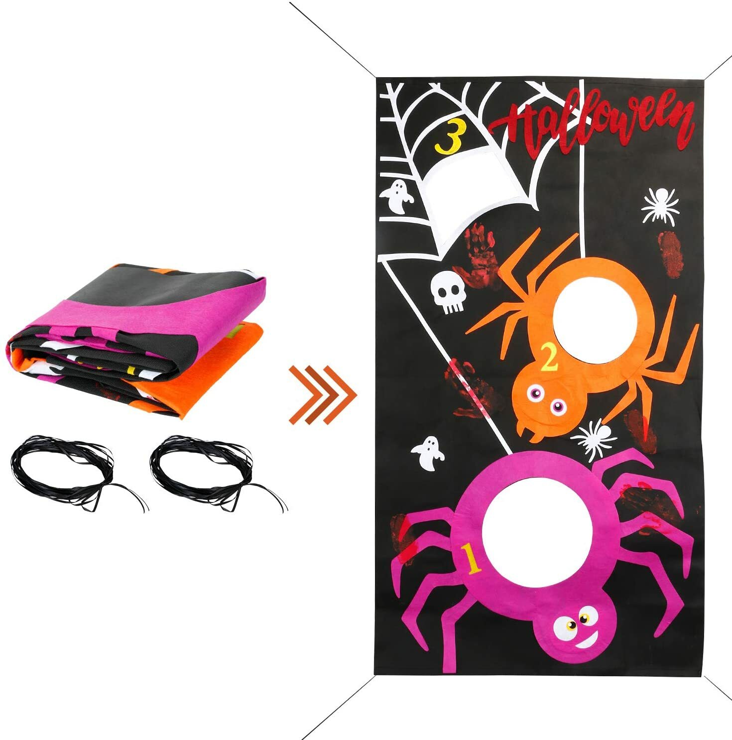 Joy-Leo Halloween Spider Web Bean Bag Toss Game Sets, Easy to Set Up ...