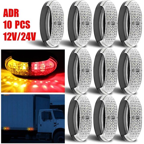 10X LED Side Clearance Light Side Marker Lamp 12V 24V Yellow Red Truck ...