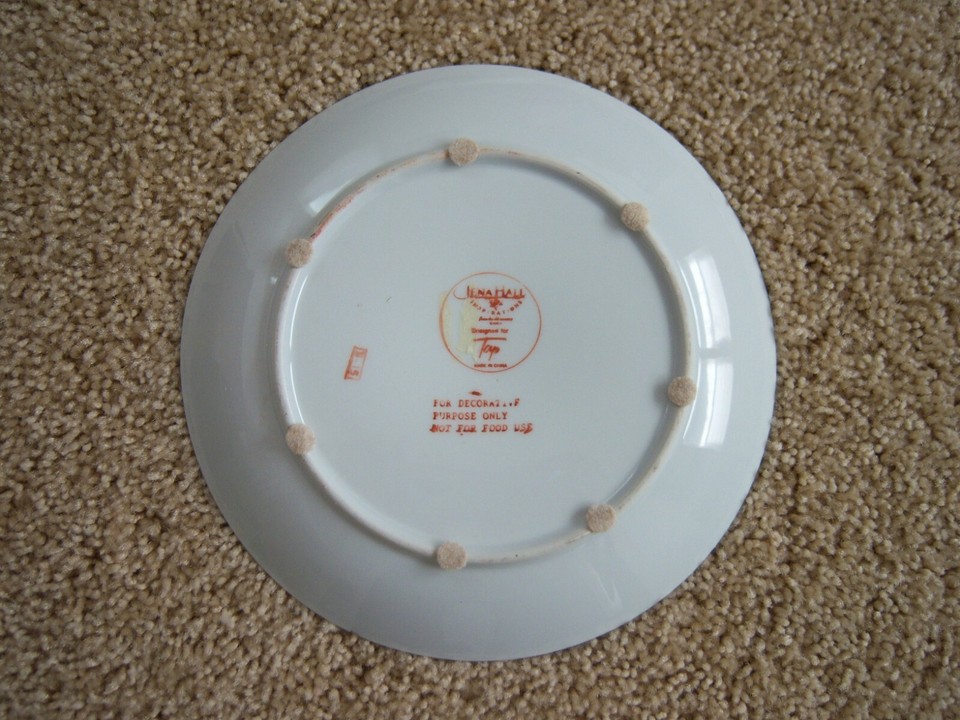 Jena Hall Inspirations decorative floral plate, not for food use, 8 1/8 ...