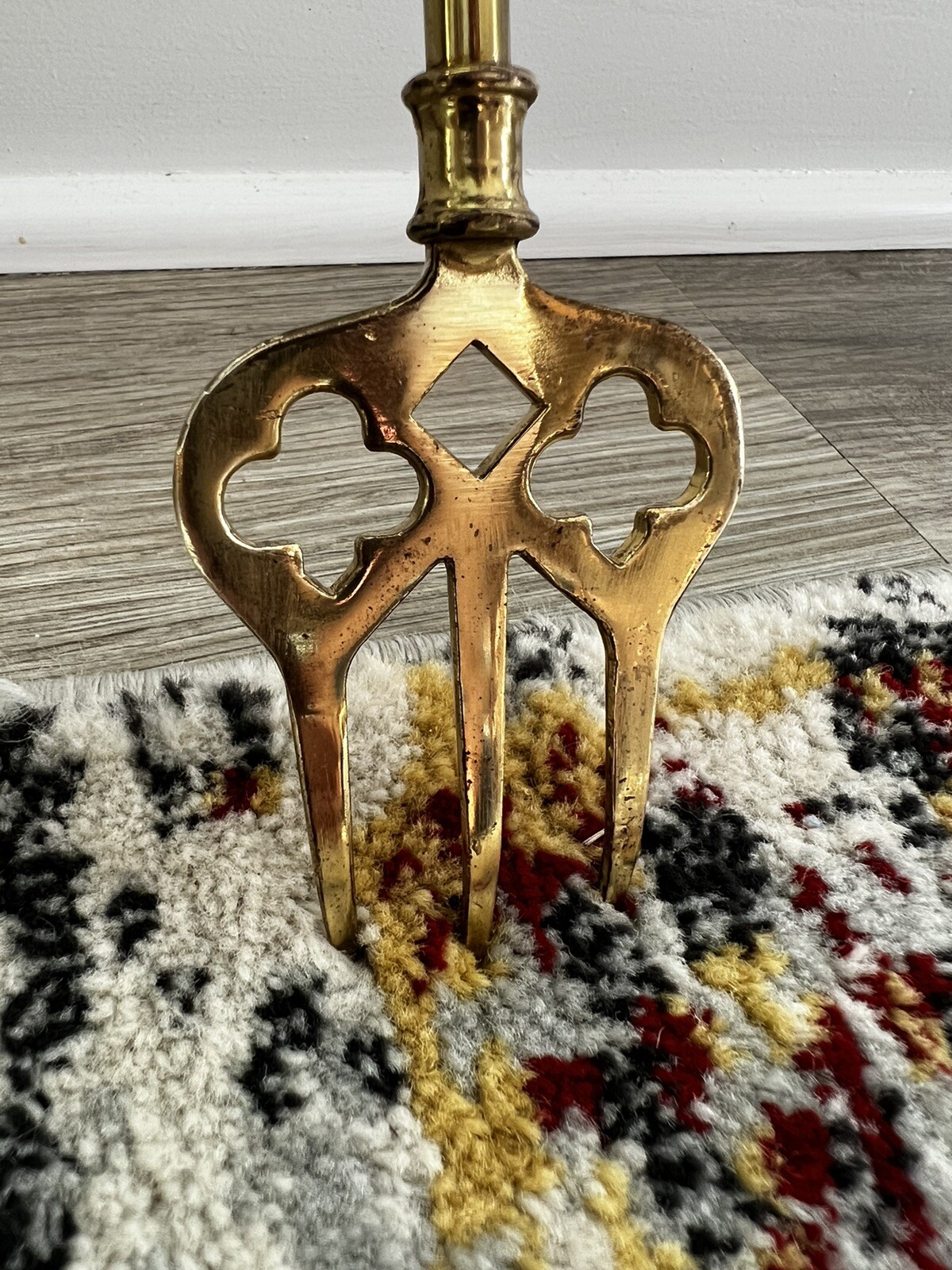 Vintage brass scaredy cat Halloween fire toasting fork fireplace ...