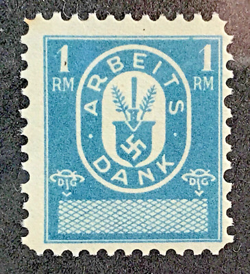 1934 German “Arbeit Dank” Labor Stamp 1 RM Third Reich Era WWII ...