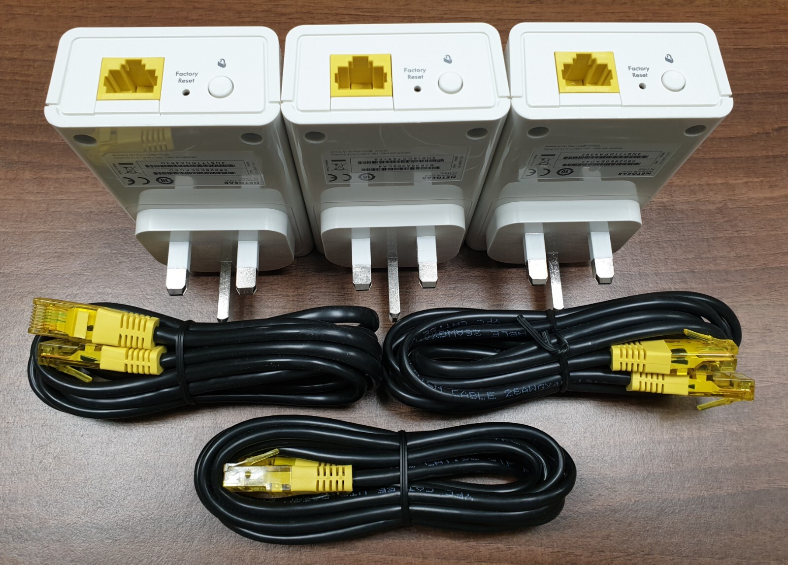 3 x Netgear PL1000 Powerline Adapters AV1000 PL1000-100UKS Gigabit ...
