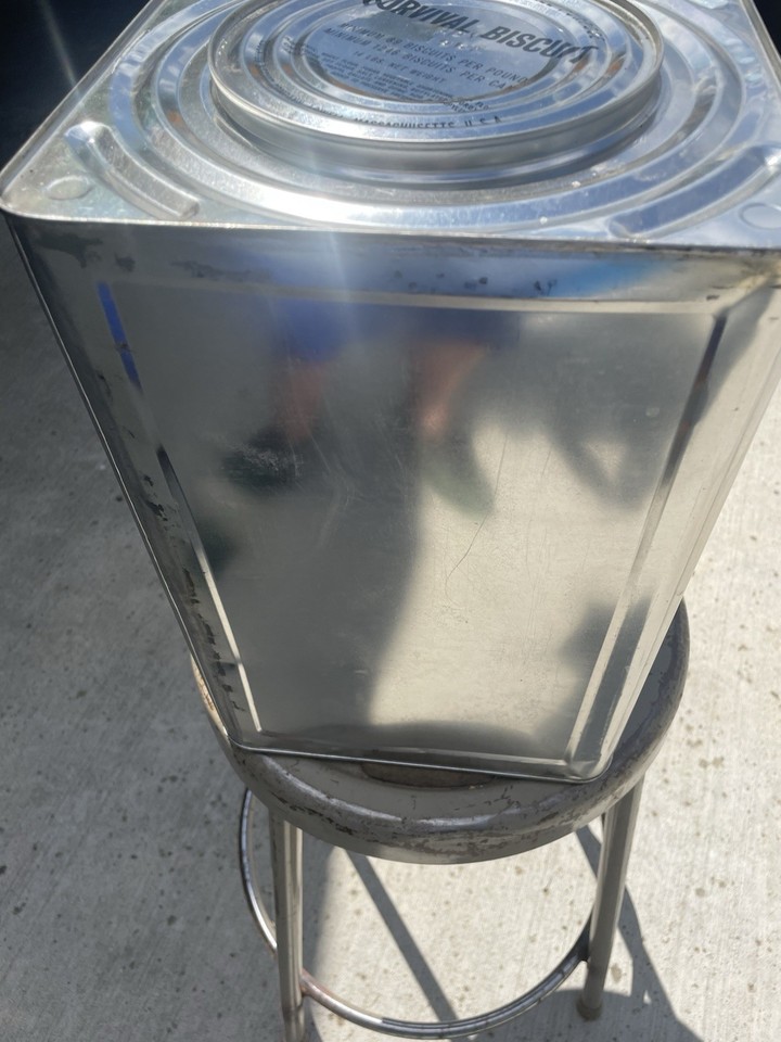 Vintage Civil Defense All Purpose Survival Cracker. 14 lb Sealed Tin ...