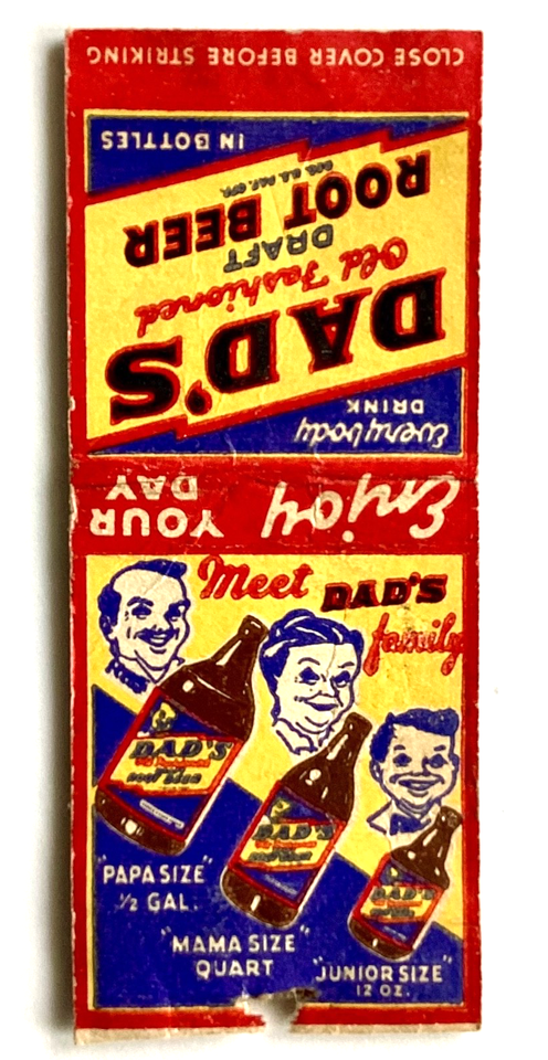 1930’S- DAD’S ROOT BEER “FAMILY”, PAPA 1/2 GAL, MAMA QUART, JUNIOR 12 OZ. | eBay