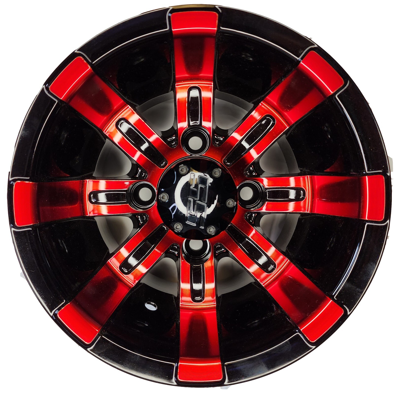 RED w/BLACK 10x7, 4/4, 3+4 JWT CUSTOMS Golf Cart Wheel Rim [ONE RIM] | eBay