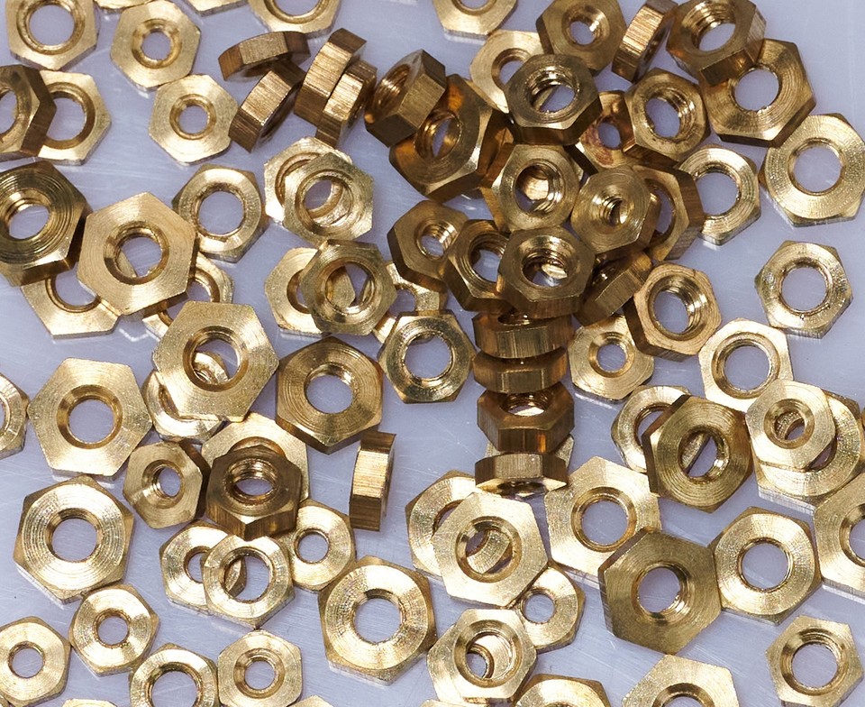 100 BRASS CLOCK NUTS ASSORTED clockmakers parts spares repairs 3-7mm ...