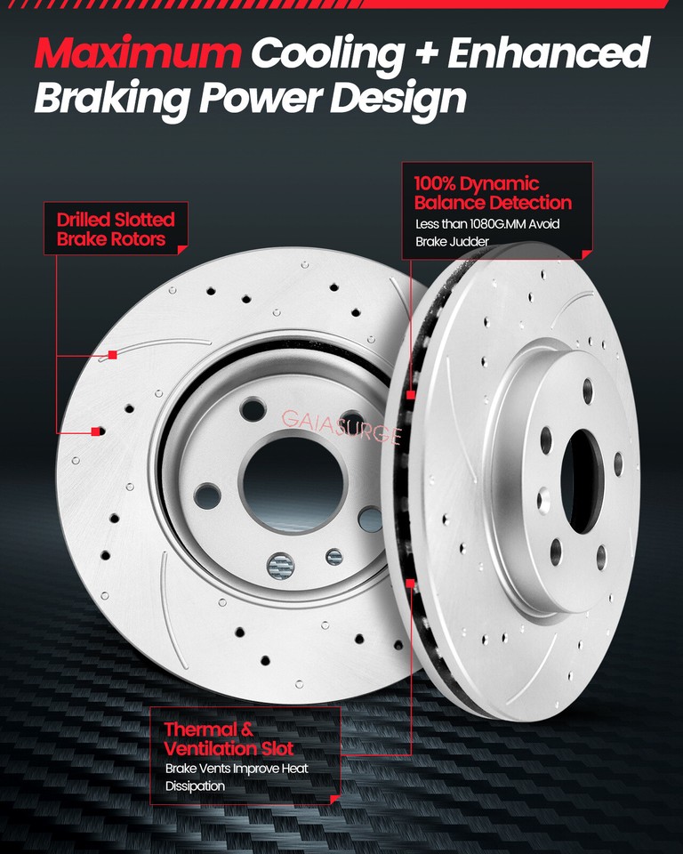 Front Drilled Brakes Rotors + Ceramic Brake Pads Kit for Infiniti G37 ...