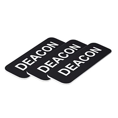 Deacon 1 x 3 inches Name Tag Black 3 Pack | eBay