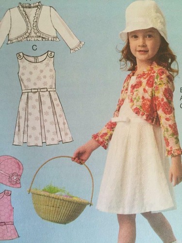 McCalls Sewing Pattern 6914 Childs Girls Jacket Top Dress Skirt Size 6 ...
