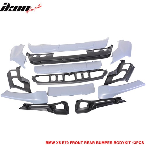 07 08 09 10 Polypropylene Front & Rear Bumper Lip Kit 13pcs Fits BMW X5 ...