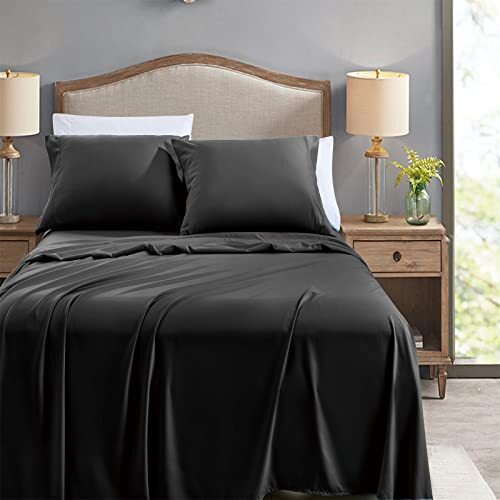 Twin Flat Sheets Only Pack of 6 Soft Microfiber Bedding Sheets for Home ...