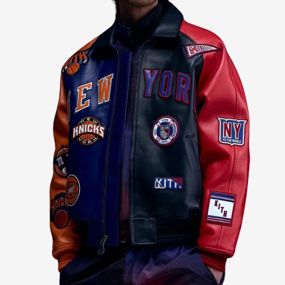 Avirex Knicks x Rangers Madison Square Garden Colorblock Varsity ...