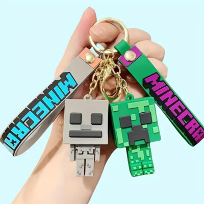 Minecraft Game Keychain Bag Backpack Charm Creeper Diamond Armored ...