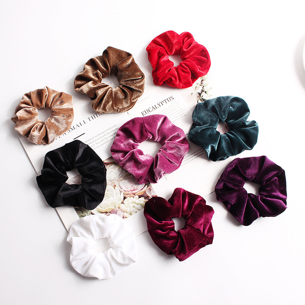 Soft Velvet Elastic Hair Scrunchies Hair Band Scrunchy Hair Band Hair ...