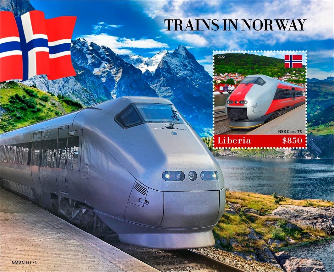 Trains in Norway Norwegian Trains MNH Stamps 2022 Liberia S/S | eBay