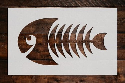 Fish Bones Stencil - DIY Craft, Home Decor, Art Projects, Animal Design ...