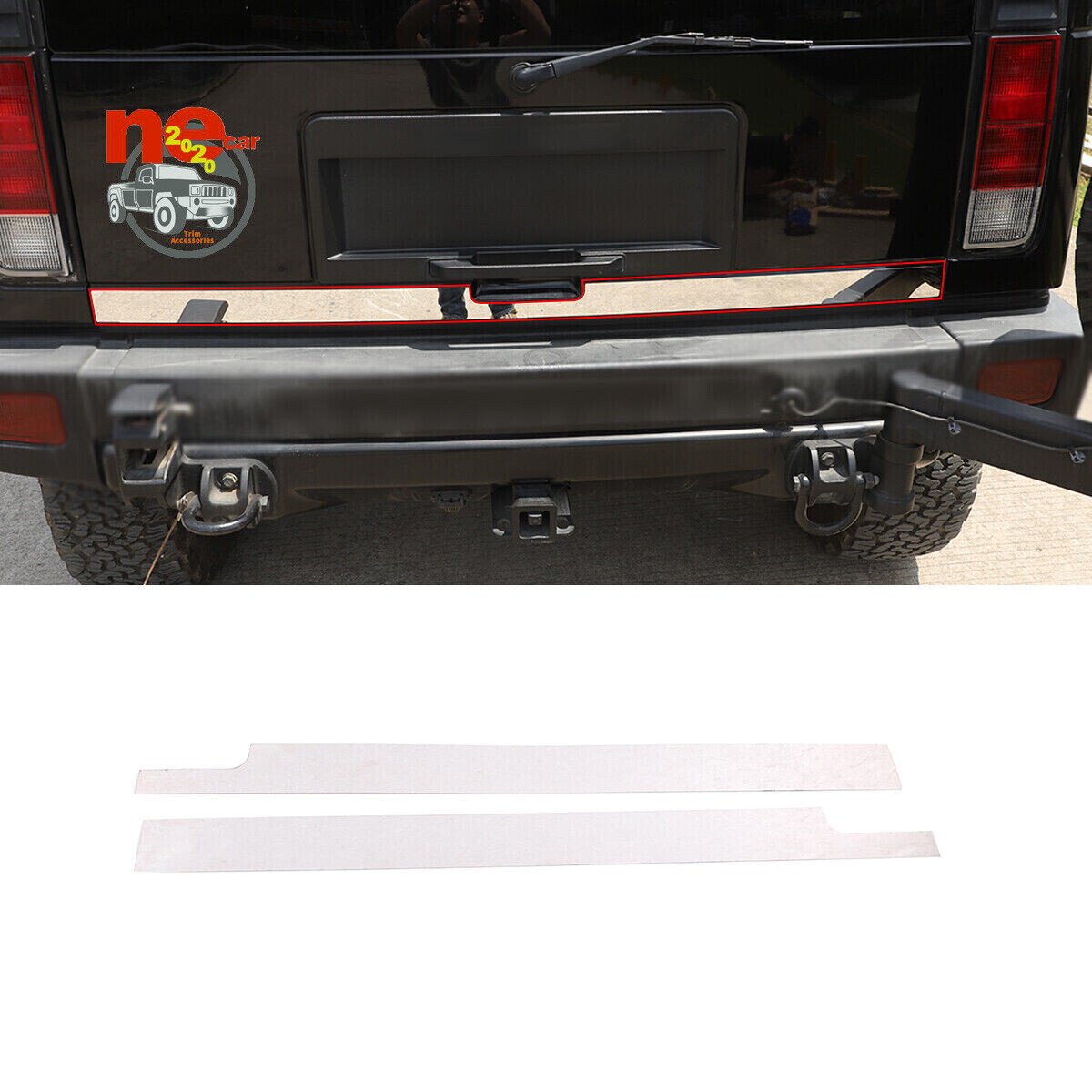 Steel Tailgate Lower Plate Strip Rear Molding Kits Trim For Hummer H2 ...