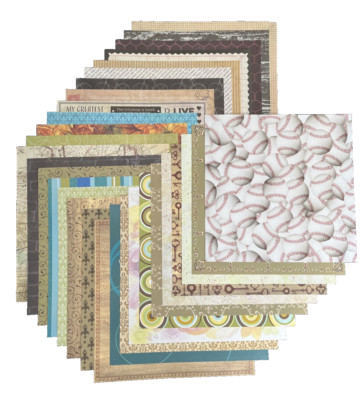 Scrapbook Paper 12" x 12" Lot Of 30 Sheets Various Colors Various Theme ...
