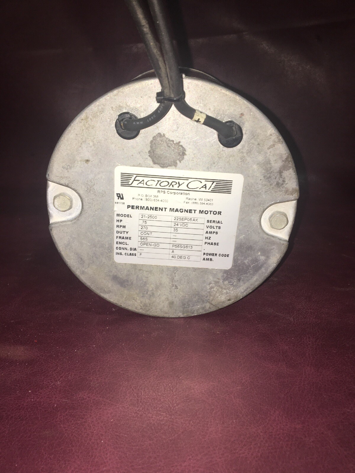 TOMCAT MINI MAG 3/4 HP 24 Volt 270 RPM MOTOR. P/N 21-2500. Our #1A | eBay