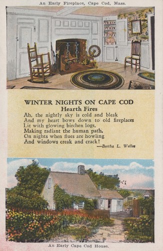 Winter Nights on Cape Cod Poem White Border Vintage Post Card Bertha L ...