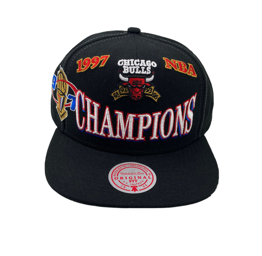 Chicago bulls NBA 97 Champions Snapback Mitchell & Ness black cap | eBay