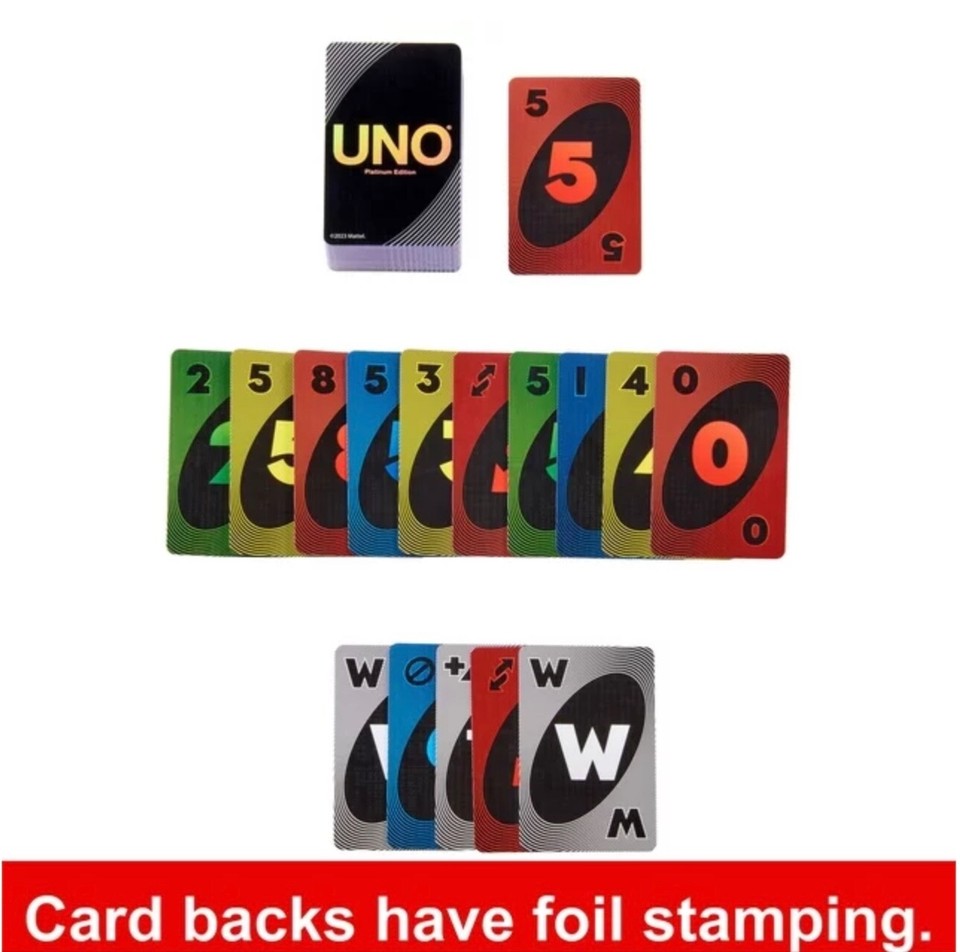 UNO Platinum Edition Card Game for Adults, Kids, Teens & Game Night | eBay