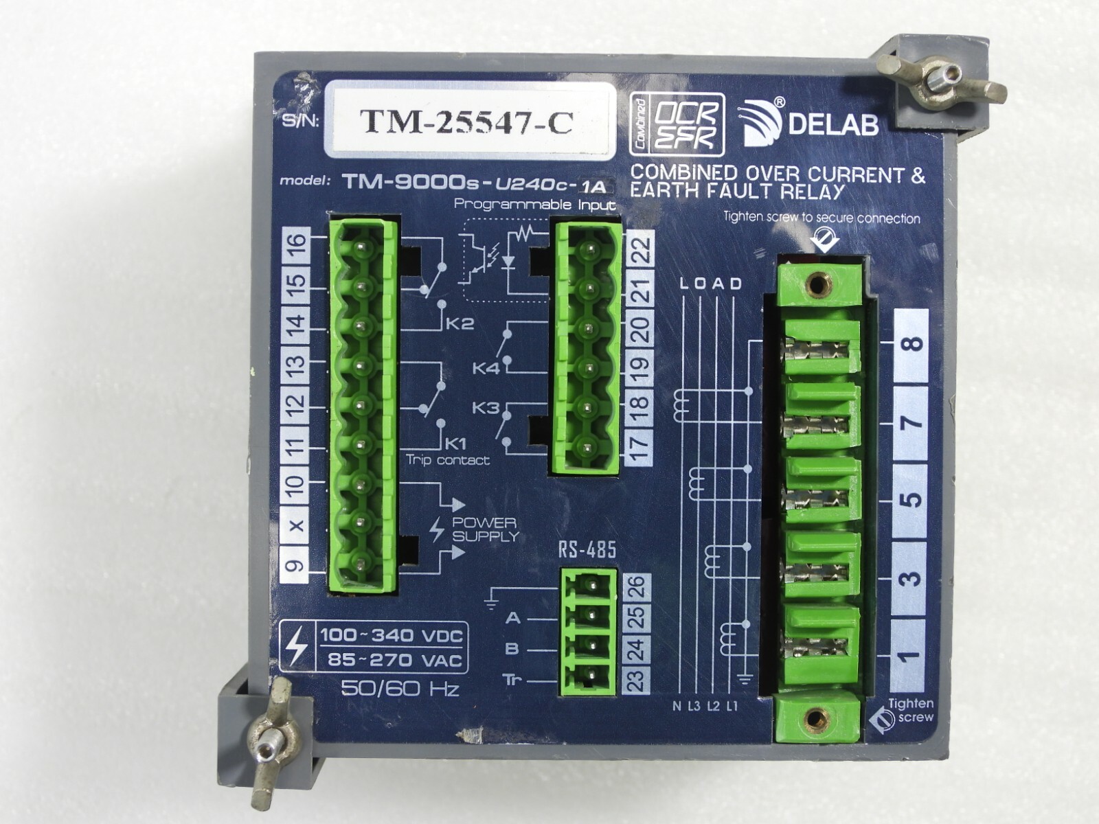 DELAB TM-9000S-U240C-1A Combine Over Current & Earth Fault Relay | eBay