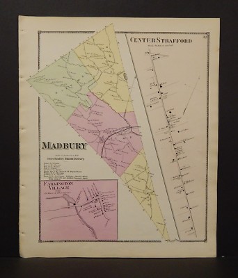 New Hampshire Strafford County Map Madbury Township 1871 Y15#07 | eBay