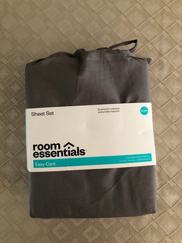 Queen Size Easy Care Sheet Set - Grey - Room Essentials New | eBay