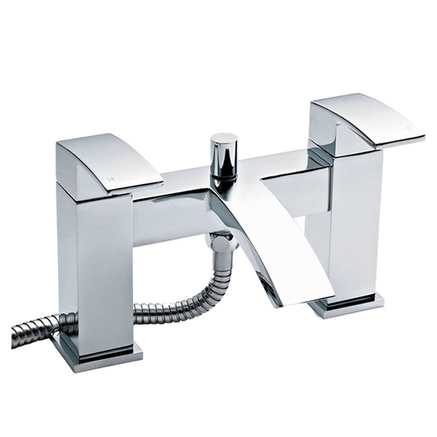 3 Way Square Rigid Shower Riser Kit Waterfall Bath Shower Mixer Tap ...