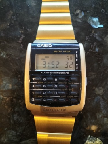 Retro casio calculator watch gold tone unworn | eBay