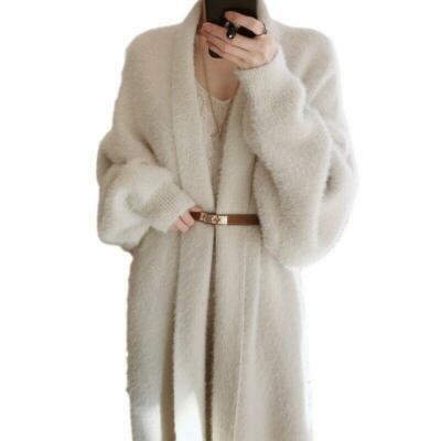 Kniting Women's Faux Cashmere Blend Trench Coat Cardigan Chic Elegant ...