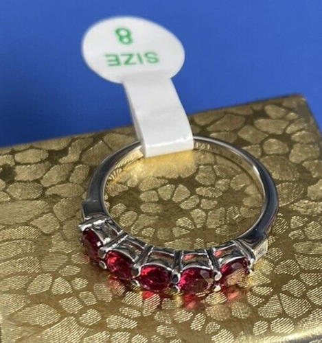 Bomb Party Ring (Size 8) Lab Created Ruby on a Solid .925 Sterling ...