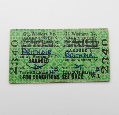 Great Western Railway Brithdir to Bargoed Rail Ticket GWR 1965 | eBay UK