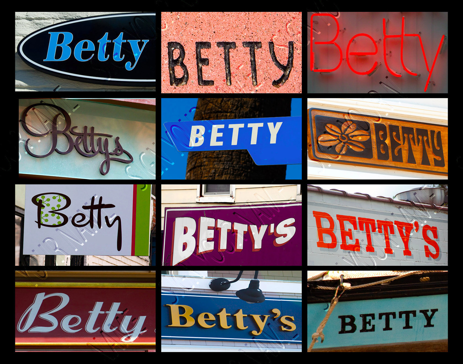 BETTY Name Poster featuring photos of actual signs | eBay
