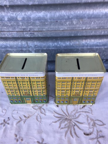 2 Vintage Commonwealth Bank Money Box Tins. Great Condition | eBay