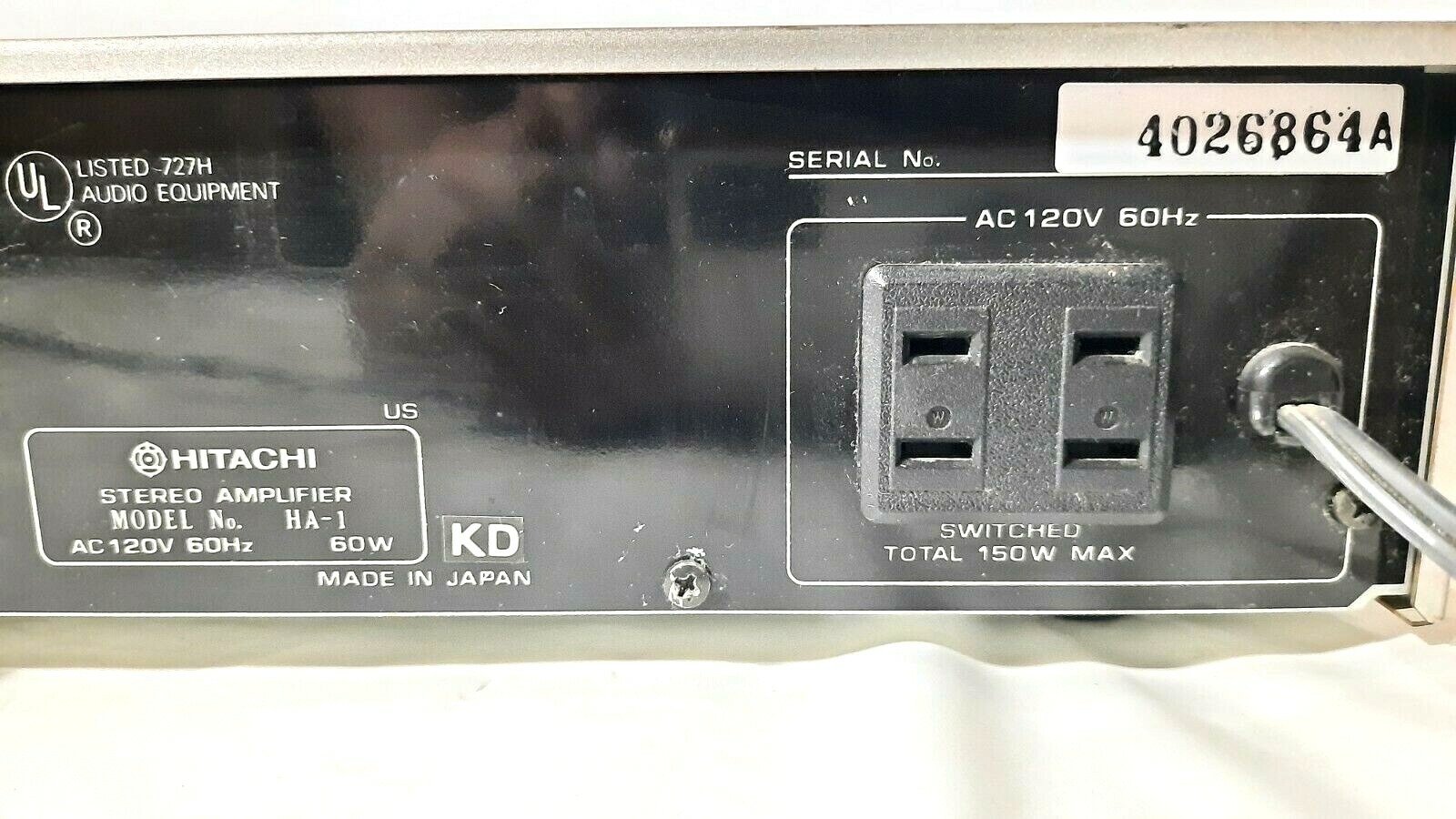 Hitachi HA-1 Stereo Amplifier. | eBay