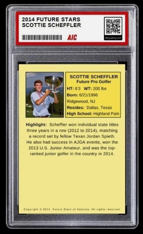 2014 Scottie Scheffler Future Stars PGA Rookie Card Mint Golf Pro ...