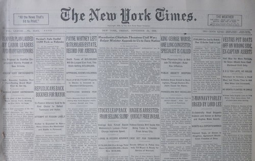 11-1928 November 23 VESTRIS DISASTER BOATS WRONG SIDE KING GEORGE III ...