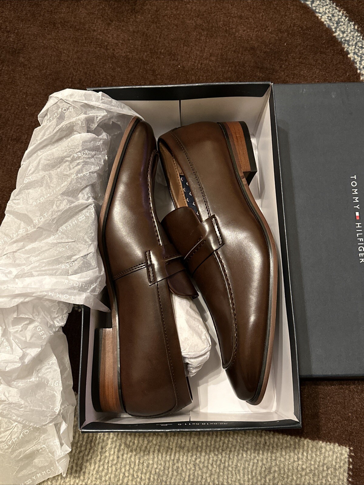 Tommy Hilfiger Mens Steran Faux Leather Loafers Shoes Size 9.5 | eBay