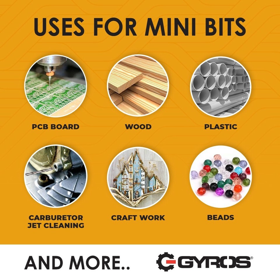 New GYROS Mini Drill Bits, Wire Gauge Micro Bits-Multi Quantity Pack | eBay