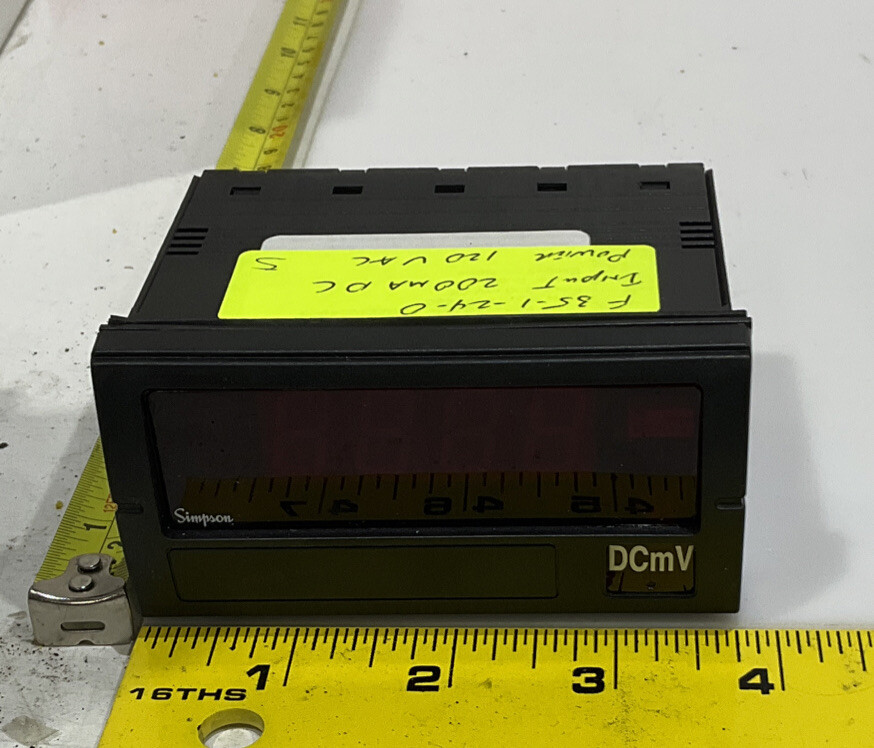 SIMPSON F35-1-24-0 FALCON F35 SERIES DIGITAL PANEL METER INPUT 200 AMP ...