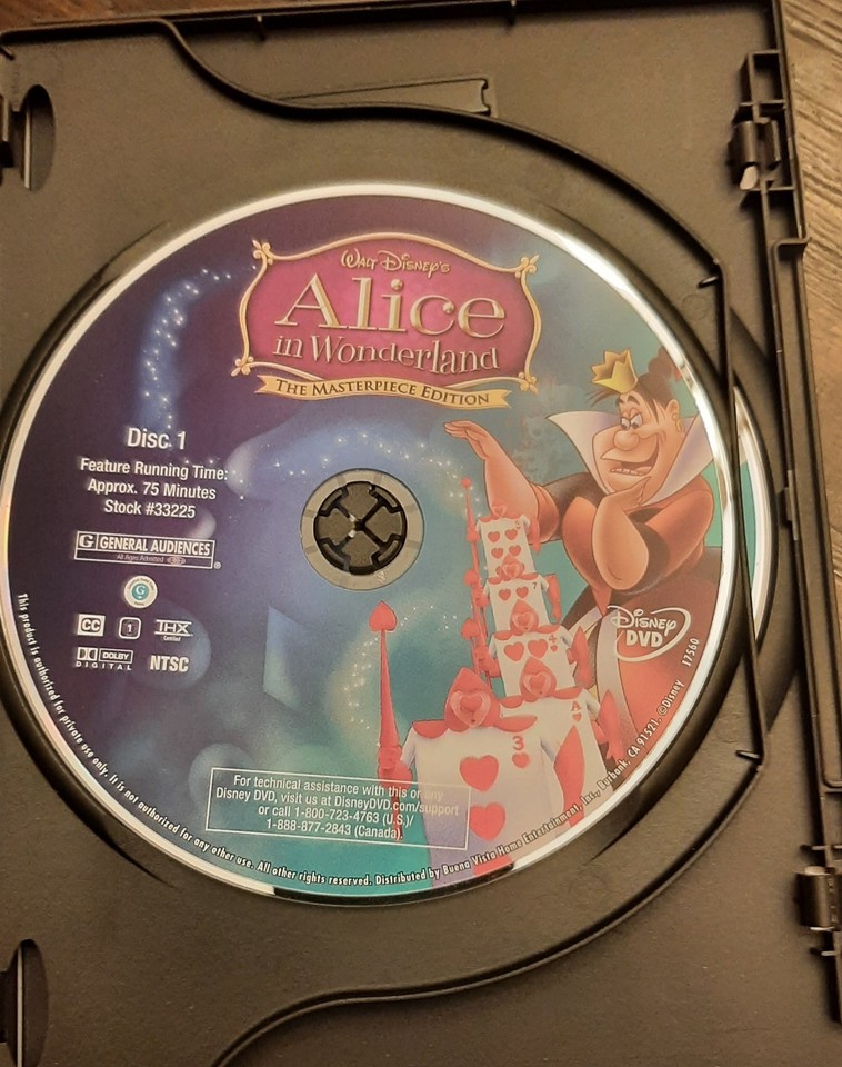 SET Alice In Wonderland 1951 DVD The Masterpiece Edition 2-Disc Disney ...